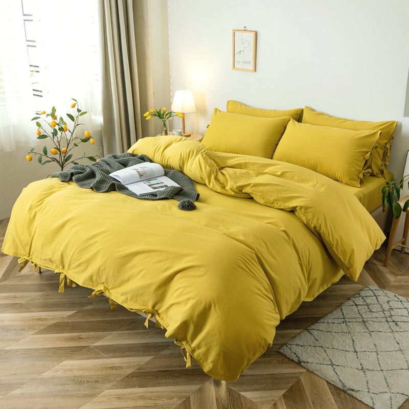 Pavish Export Linen 100% Pure Mustard Yellow Color Washed Mustard Duvet ...