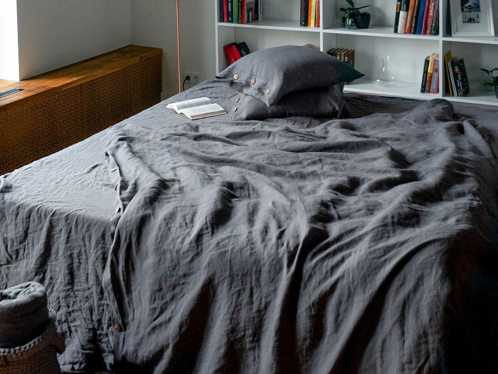 Pavish Export Linen Duvet Cover Charcoal Gray color washed Softened ...