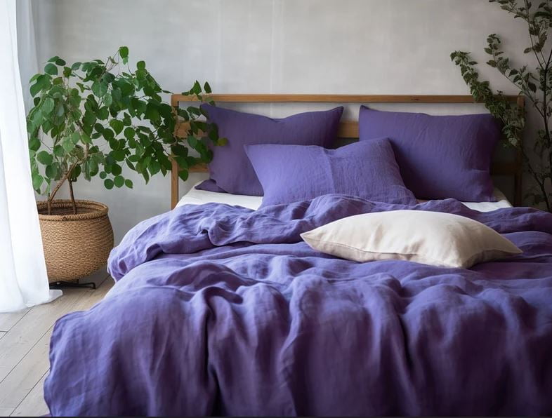 Pavish Export Linen Duvet Cover In Blue Purple Boho Comforter Bedding ...