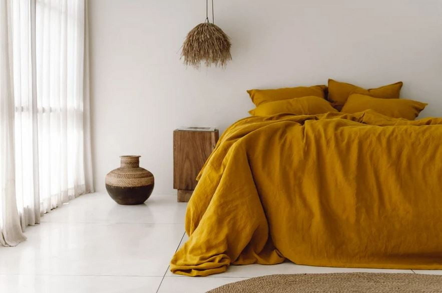 Pavish Export Linen Duvet Cover In Mustard Stonewashed Custom Size ...