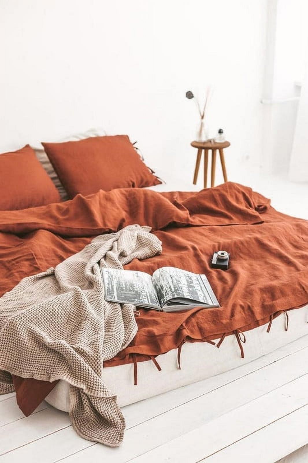Pavish Export Linen Duvet Cover Set Rust Stonewashed Bedding Donna ...