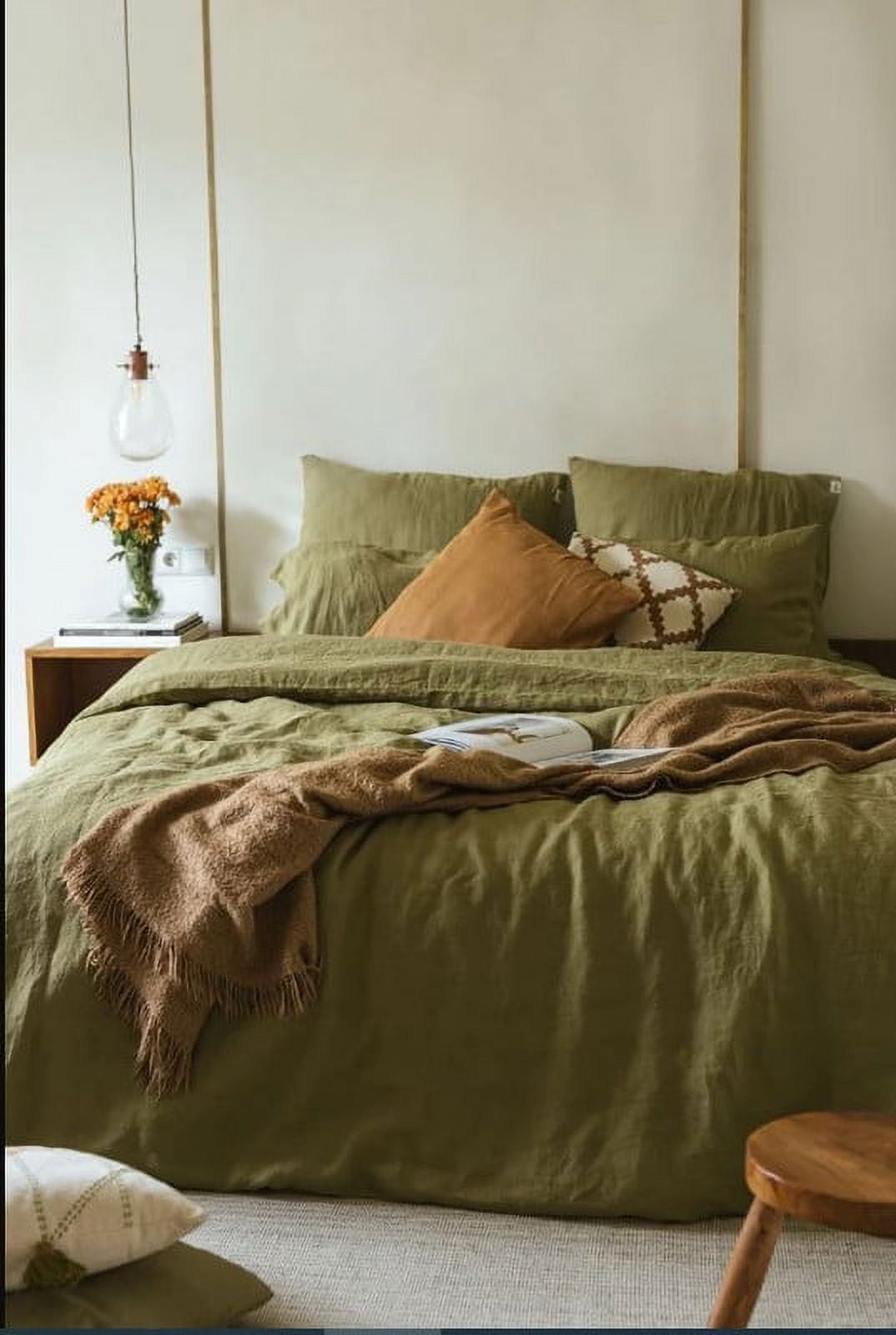 Pavish Export Olive Green Duvet Cover Set 3 pieces with 2 Pillow Cases ...