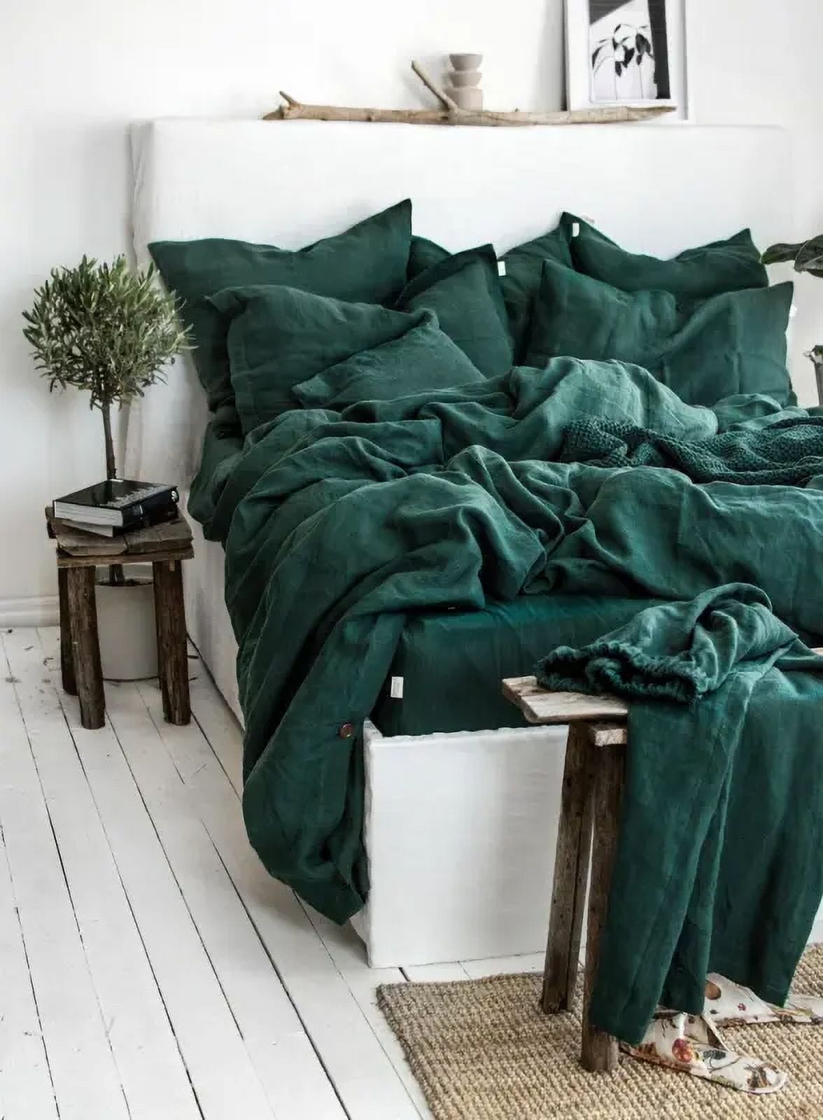 Pavish Export Ruffle Duvet Cover In Sage Green With Buttons Washed ...