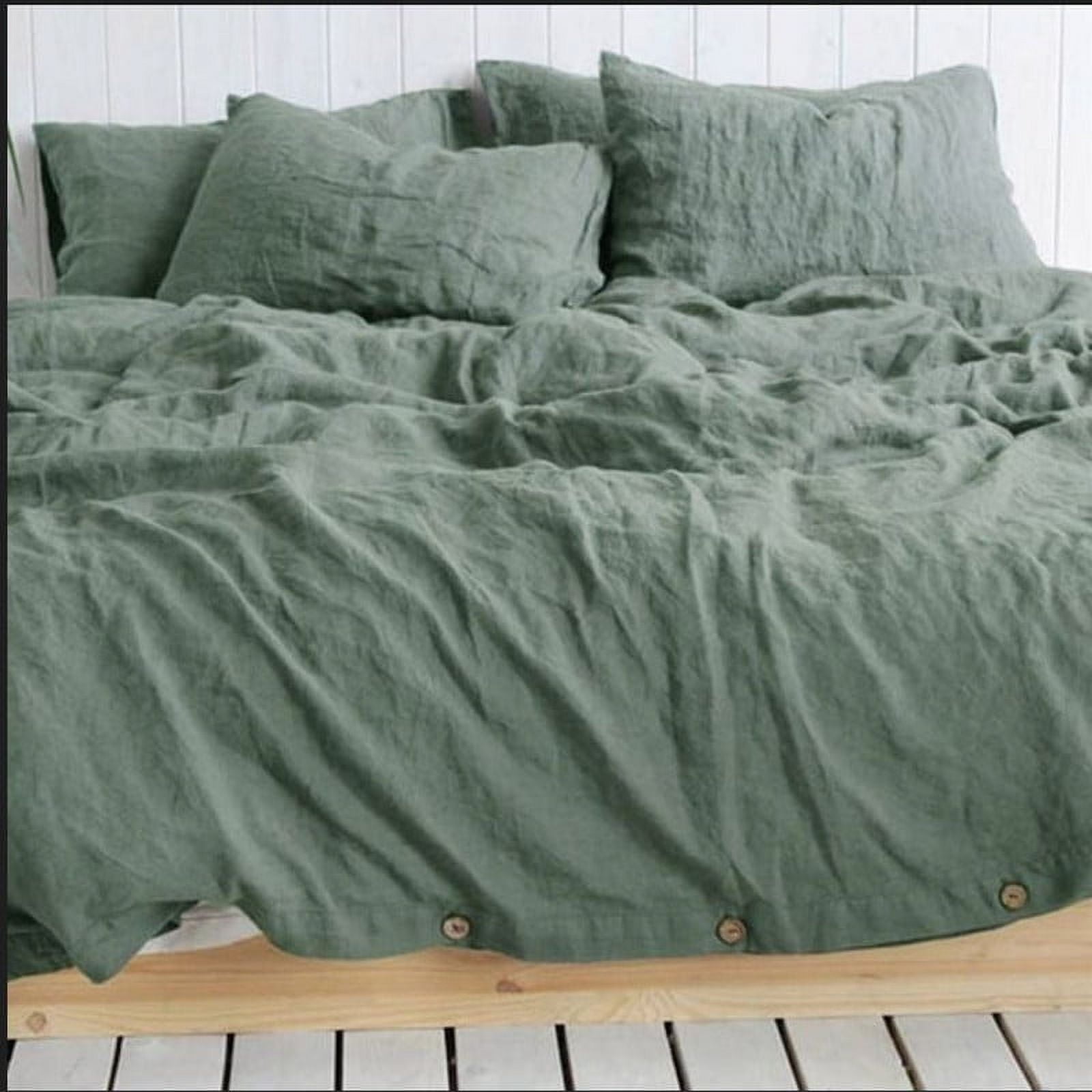 Pavish Export Sage Green Cotton Duvet Cover Set Stonewashed Cotton ...