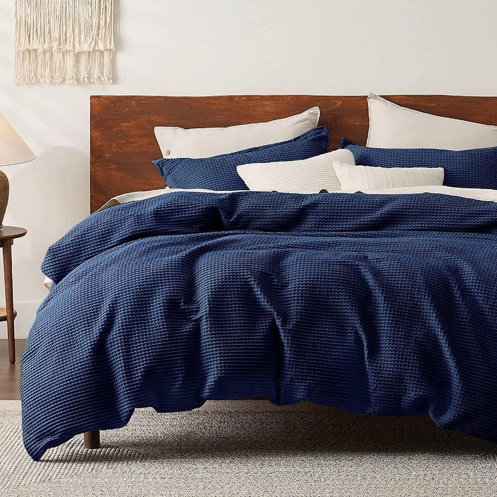 Pavish Export Waffle Cotton Duvet Cover In Navy Blue 100% Cotton Waffle ...