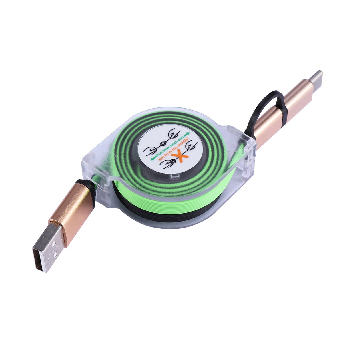 Pavo 1m USB Charging Cable Retractable Type-C / Micro USB Charging Cord ...