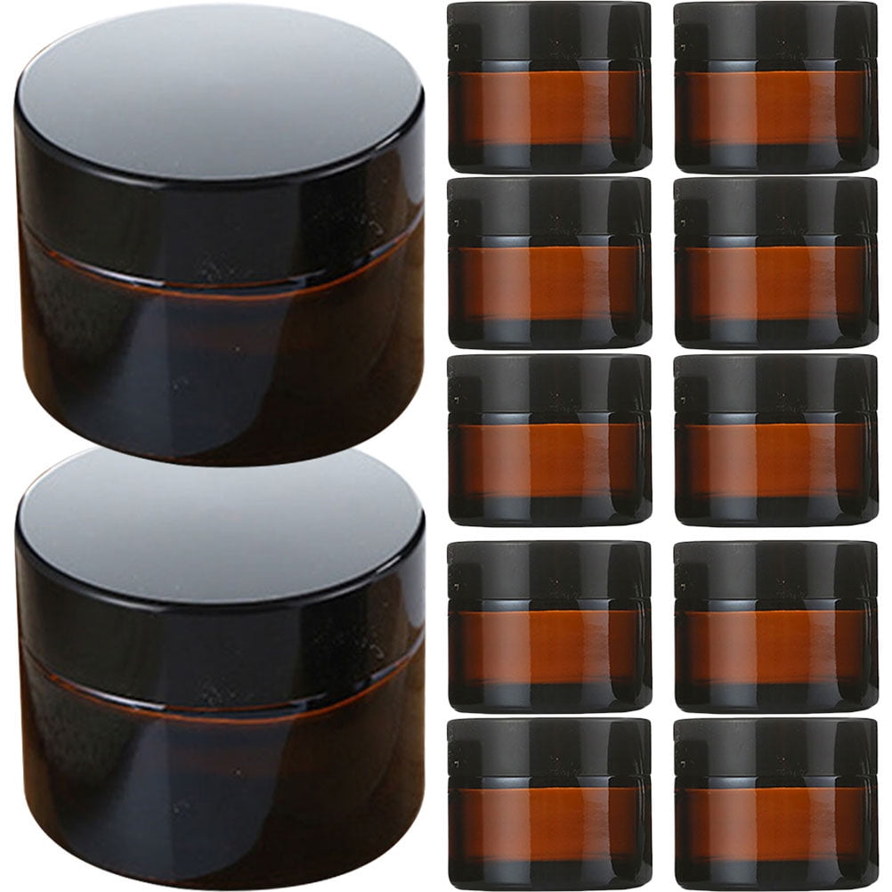 WORGEOUS Small Glass Jars Face Cream Container Frosted 20Pcs Travel ...