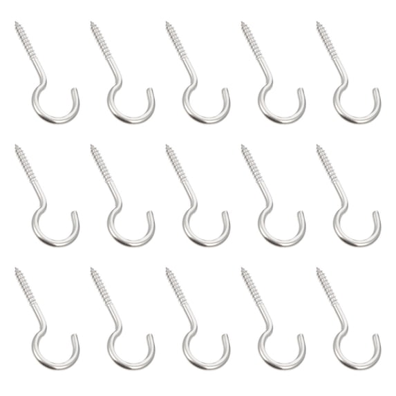Pavo 20pcs Screw Hooks Heavy Duty Ceiling Hooks Multipurpose Ring Eye ...