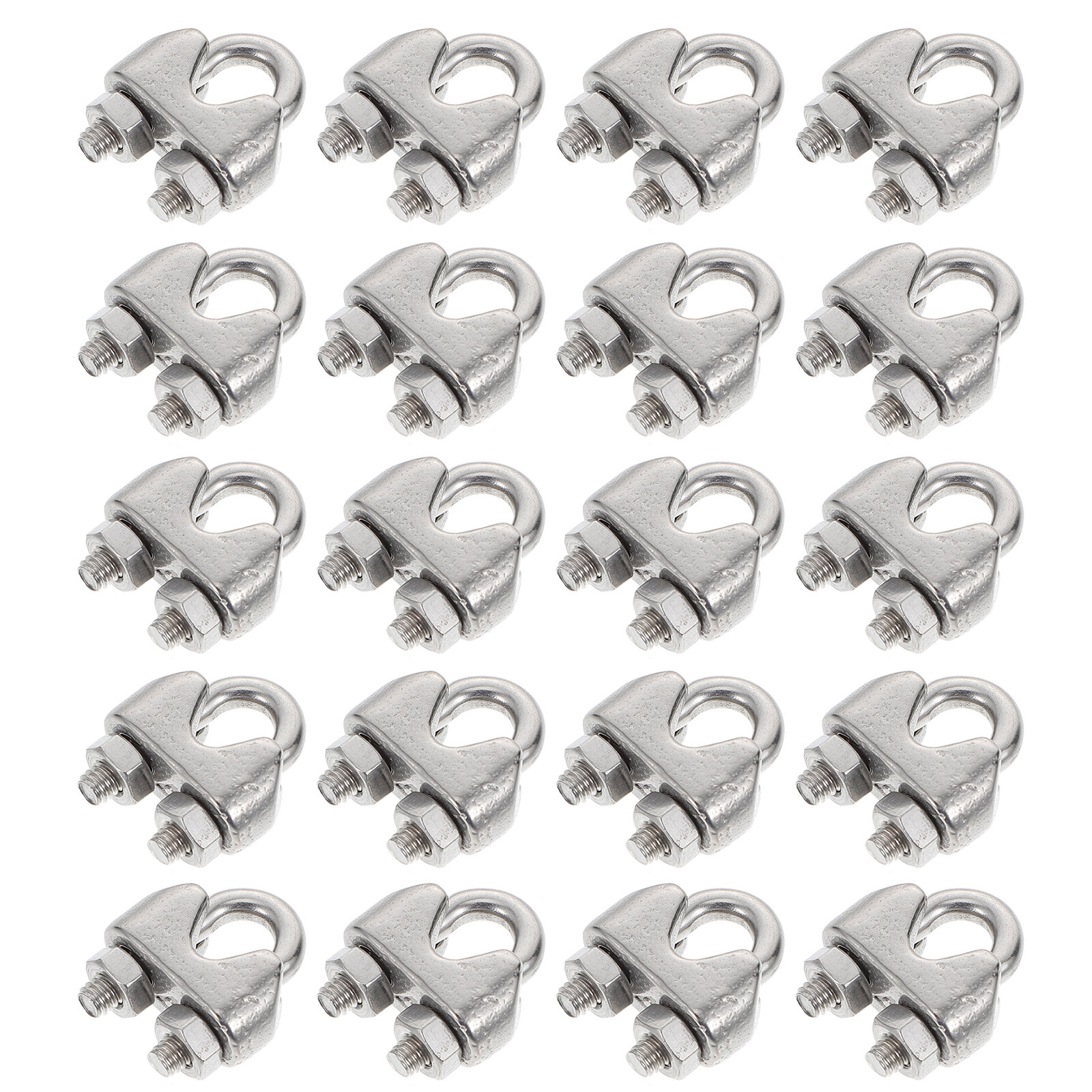 Pavo 24pcs Wire Rope Clamp Clips Stainless Steel U Bolt Saddle Fastener ...