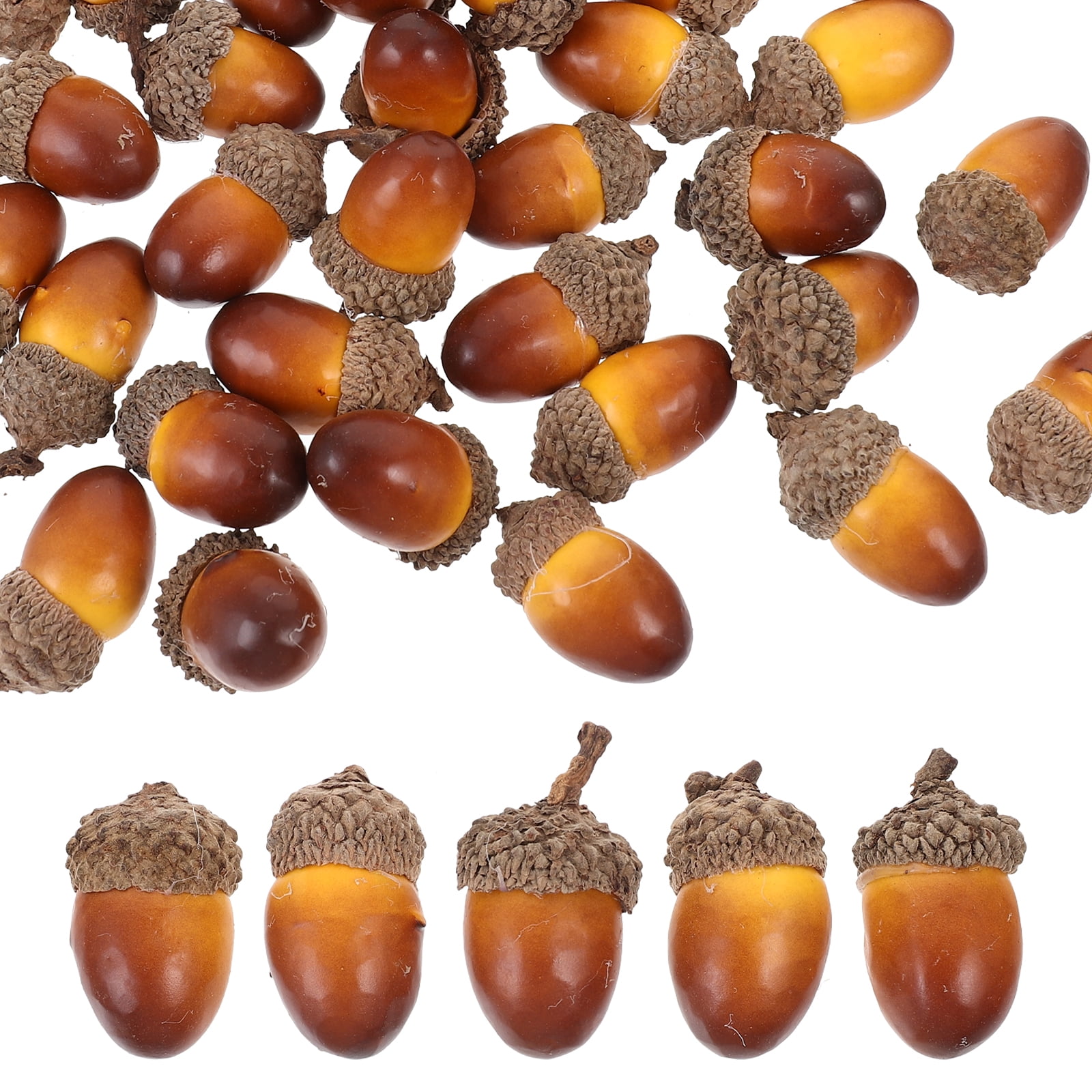 WORGEOUS Wreath Decorating Supplies Acorn Ornaments 50pcs For Christmas ...