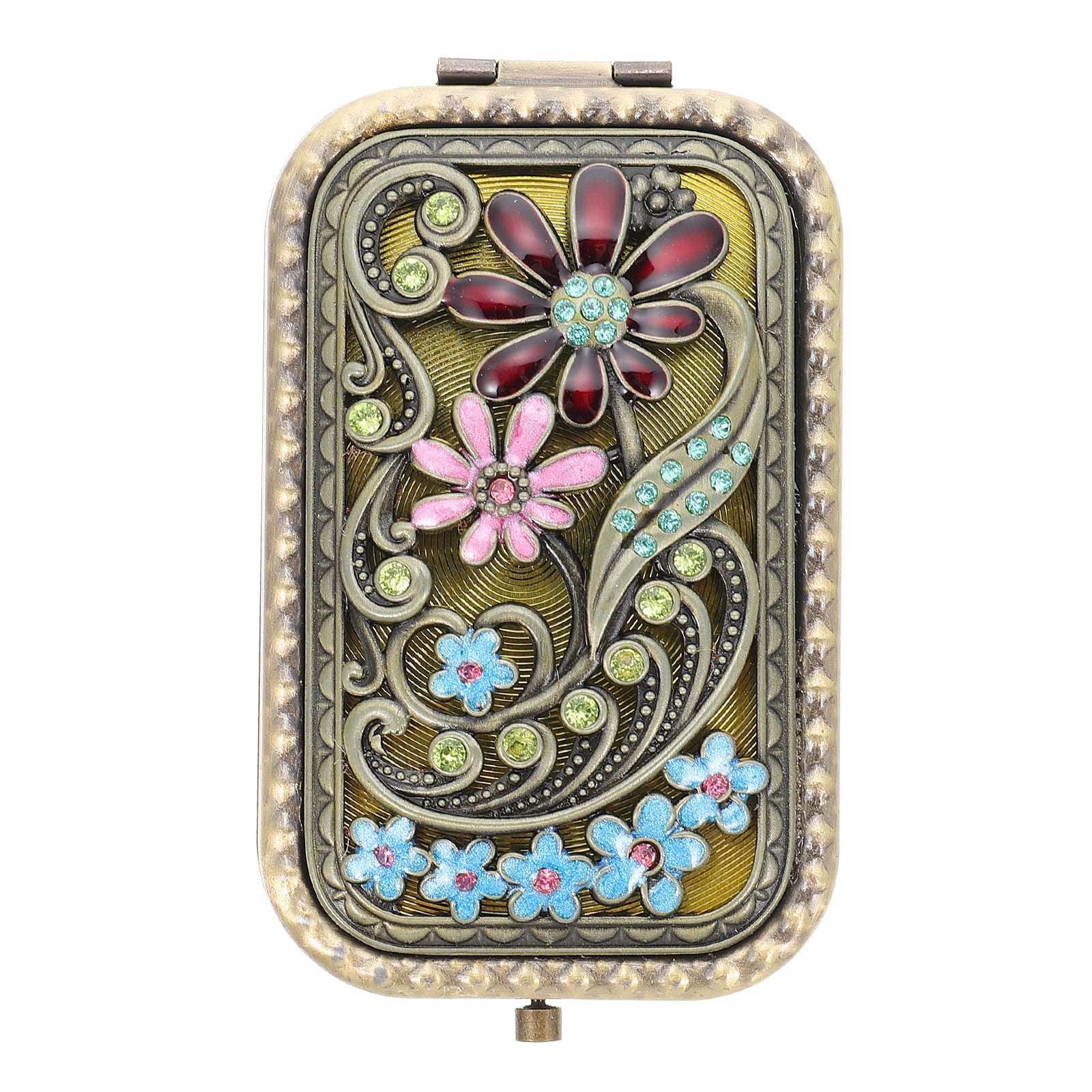 Pavo Vintage Mirror Women Portable Dual-sided Makeup Mirror Compact ...