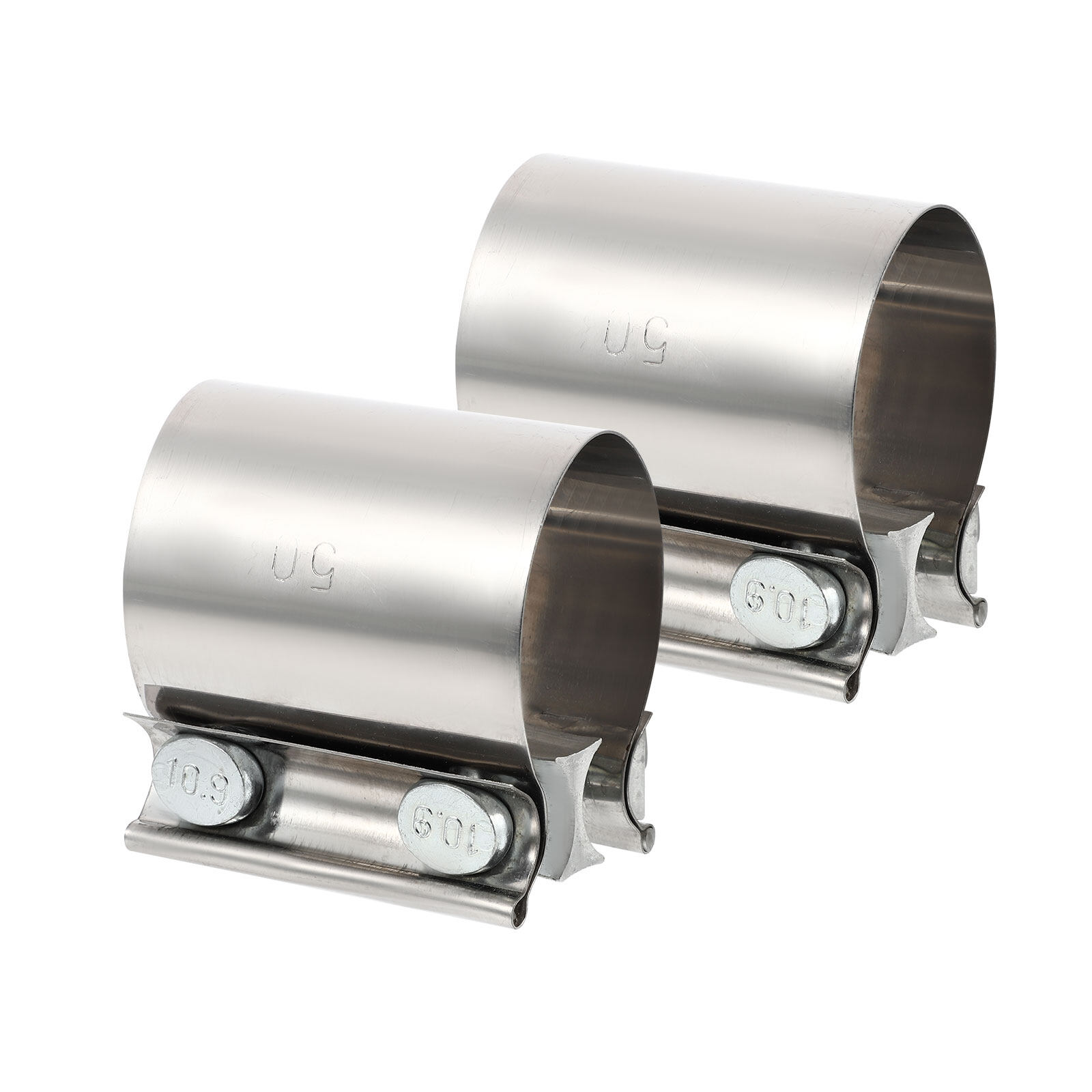 Pavodes 2pcs Car Exhaust Clamps Butt Joint Narrow Band Clamp Connector ...