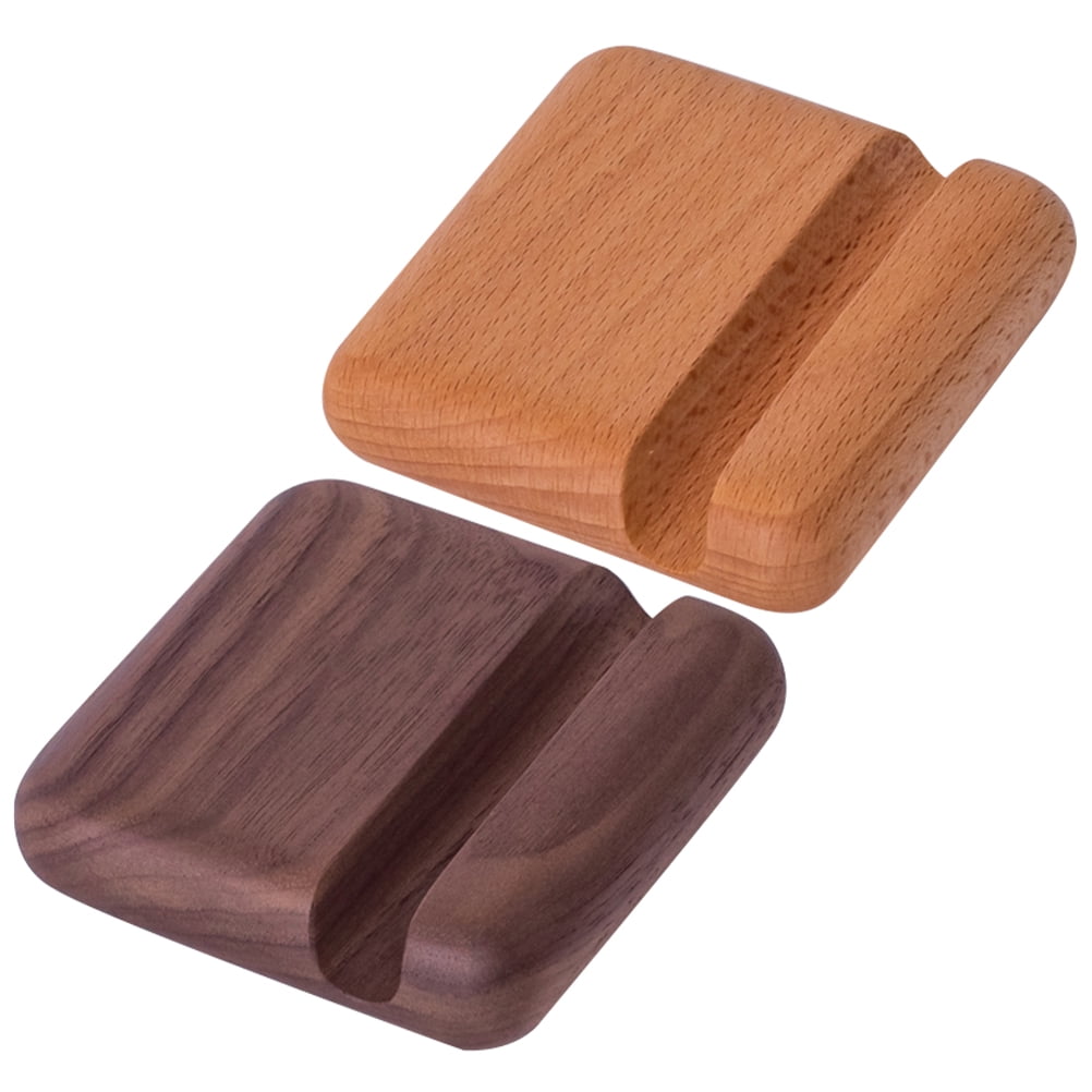 Pavodes 2pcs Household Desktop Wooden Phone Stand Simple Phone Holder ...