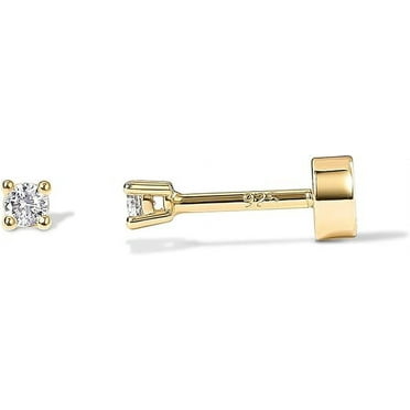 Silver Sparkling Knots Stud Ladies Earrings 290696CZ - Walmart.com