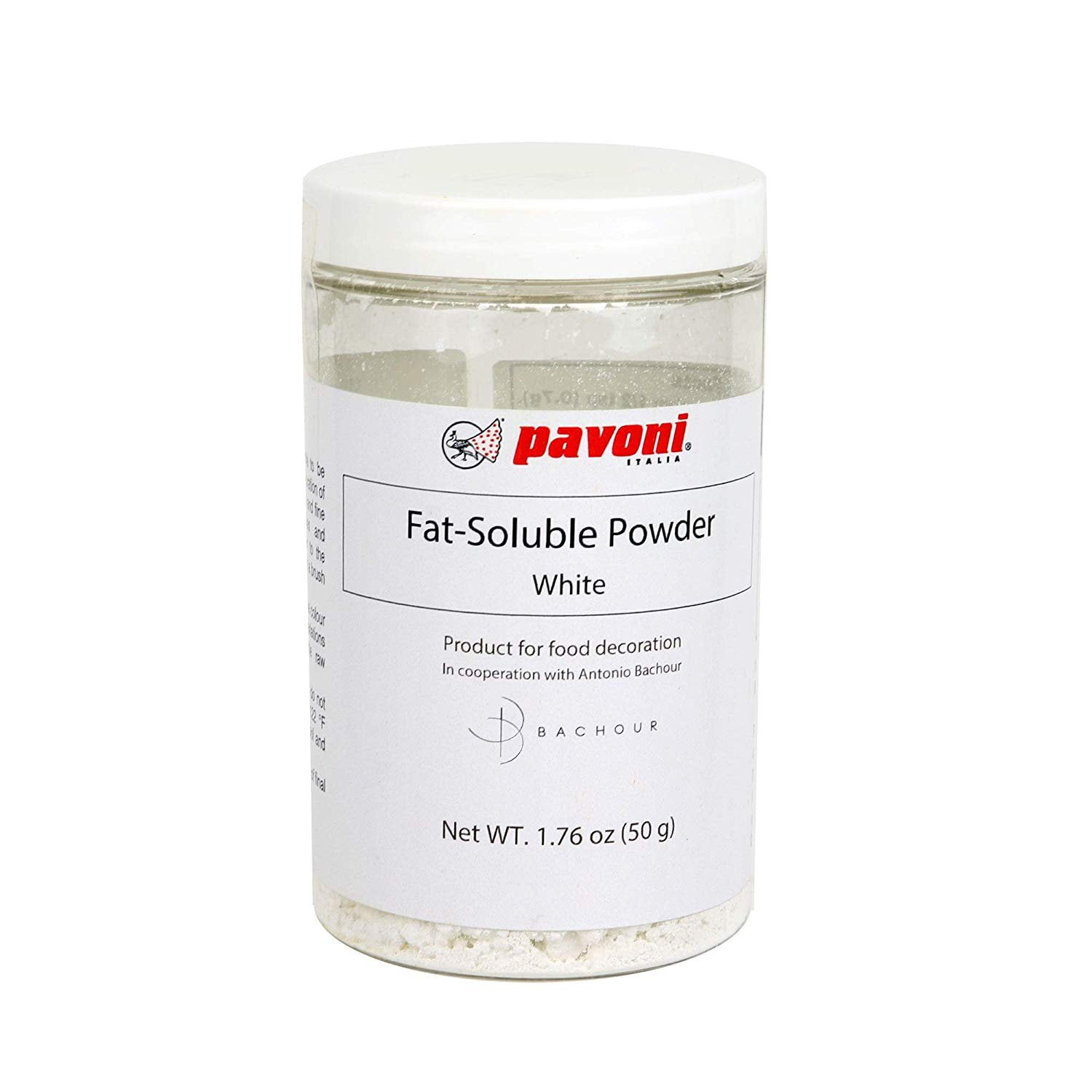 Pavoni Antonio Bachour Fat Soluble Powder Food Color 50 Grams White ...