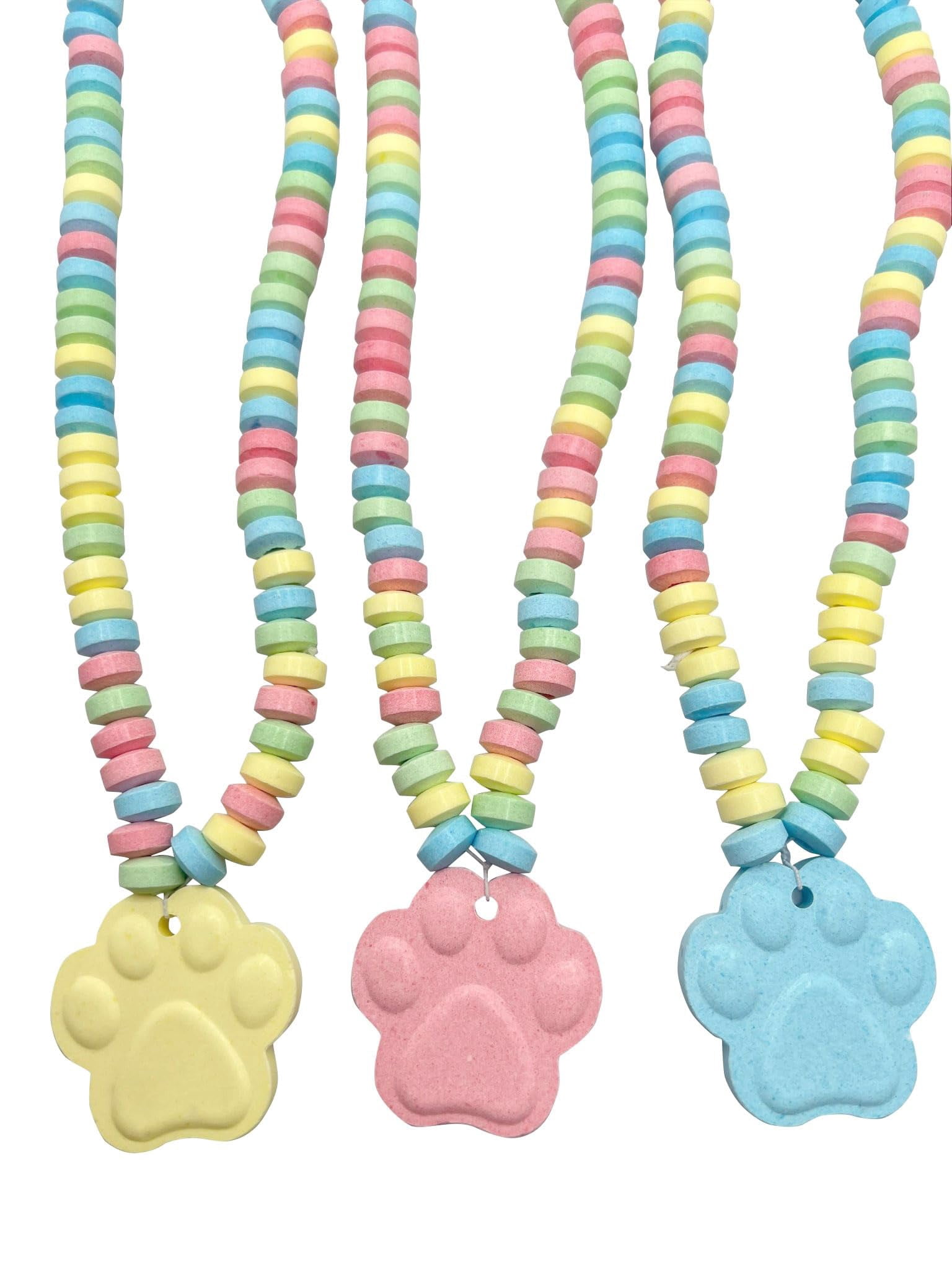 Paw Candy - 12 DMF15 Paw Shaped Candy Necklace Individually Wrapped ...