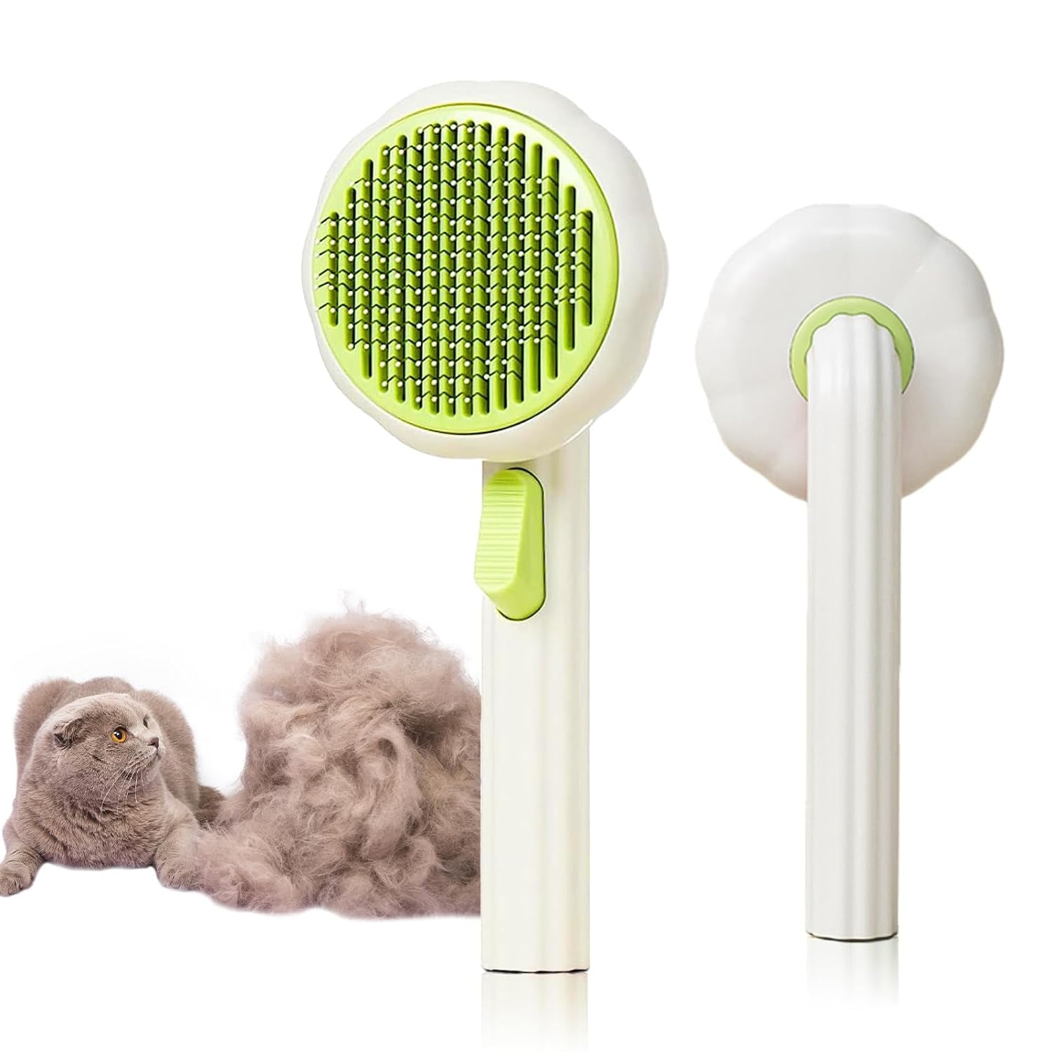 Paw Cat Brush with Release Button, Self Cleaning Cat Brush for Shedding ...