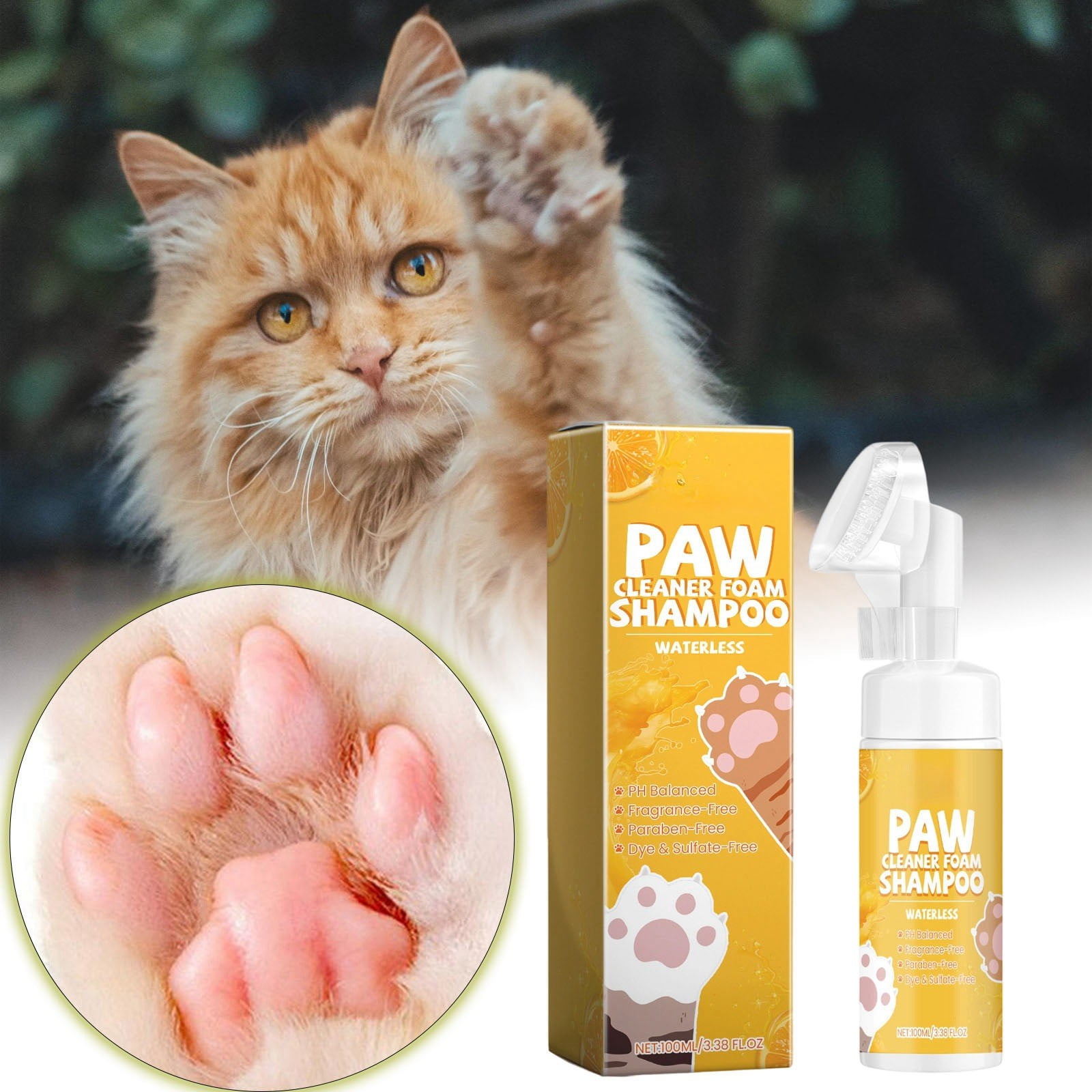 Paw Cleaner for Dogs and Cats - Clean Paws No-Rinse Foaming Cleanser ...