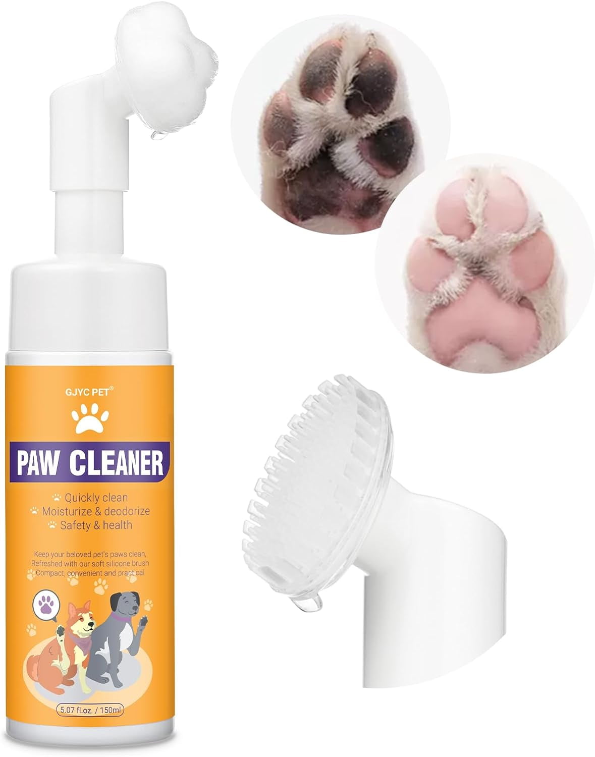 Paw Cleaner for Dogs and Cats,Magic Foam - Clean Paws No-Rinse Foaming ...