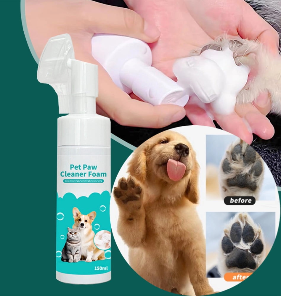 Paw Dog Paw Cleaner 150ml No-Rinse Waterless Shampoo Foam, Silicone ...