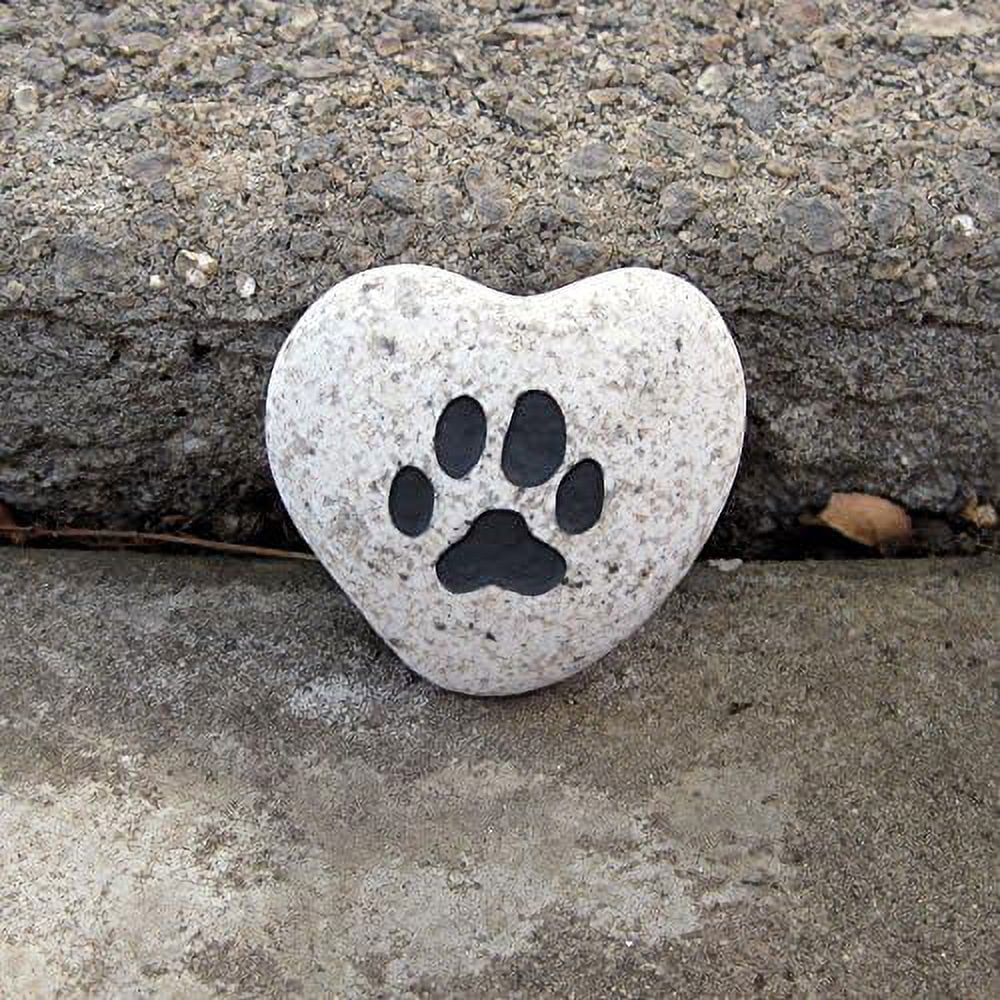 Paw Engraved Stone Heart Shaped Inspirational Stone, Perfect Gorgeous ...