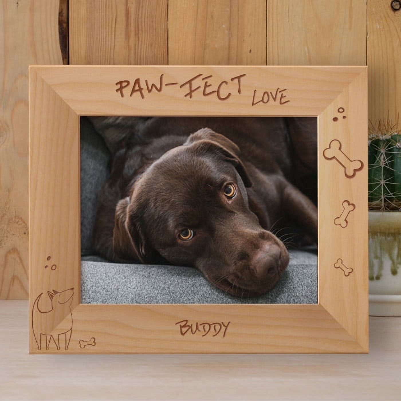Paw-Fect Love Personalized Wooden Frame-10" x 8" Brown Horizontal ...