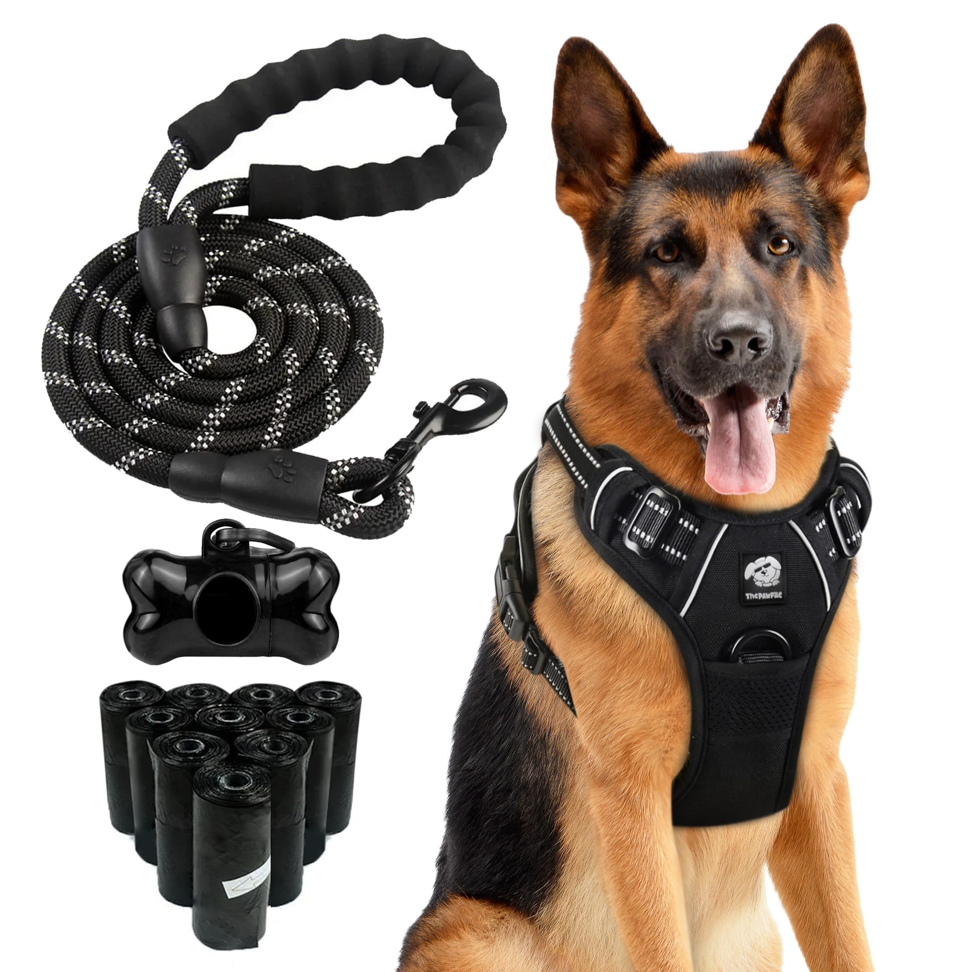 The Paw File Dog Harness and Leash Set - Vest & Reflective Leash with ...