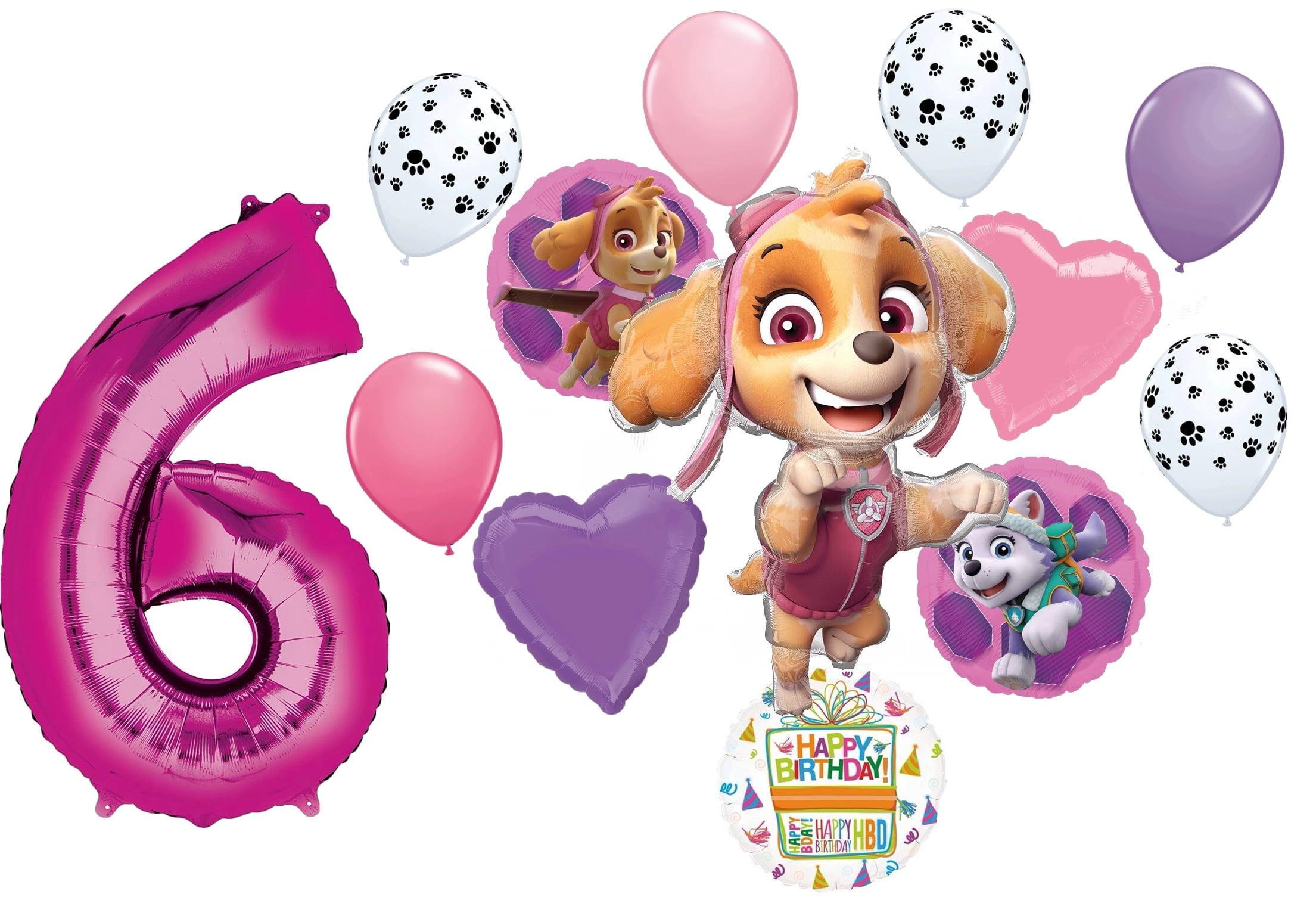 Paw Girl Pups on Patrol Skye 6th Birthday Party Supplies Balloon ...