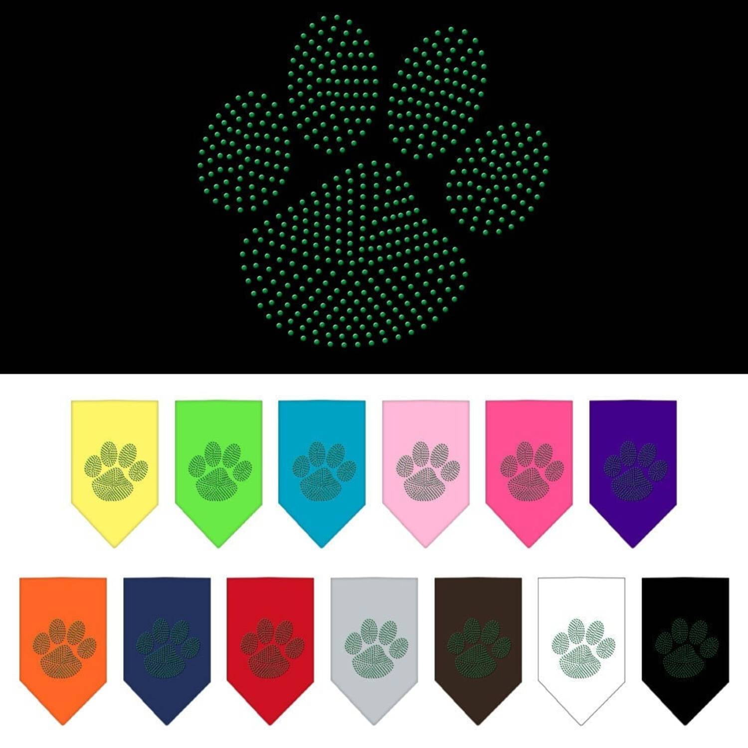 Pet and Dog Bandana Rhinestone, "Paw Green" - Walmart.com