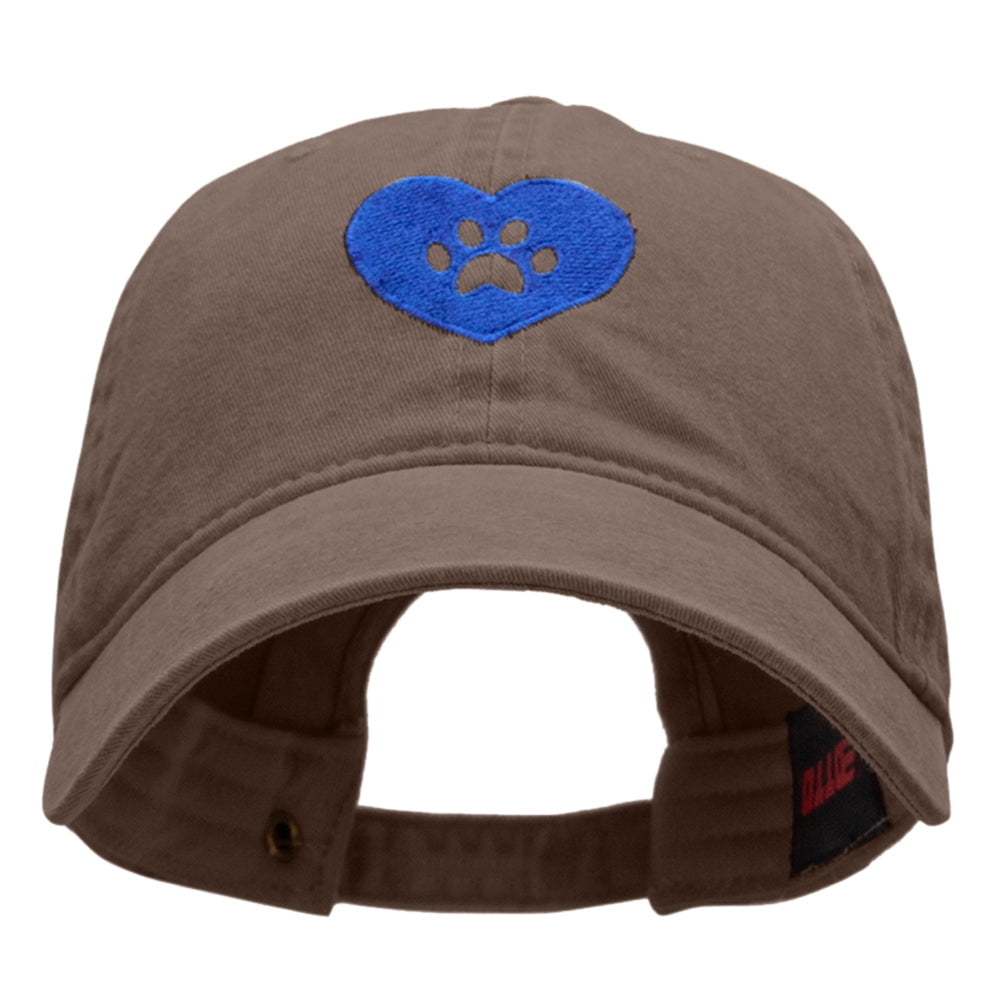 Paw Heart Logo Embroidered Cotton Twill Washed Cap - Brown OSFM ...