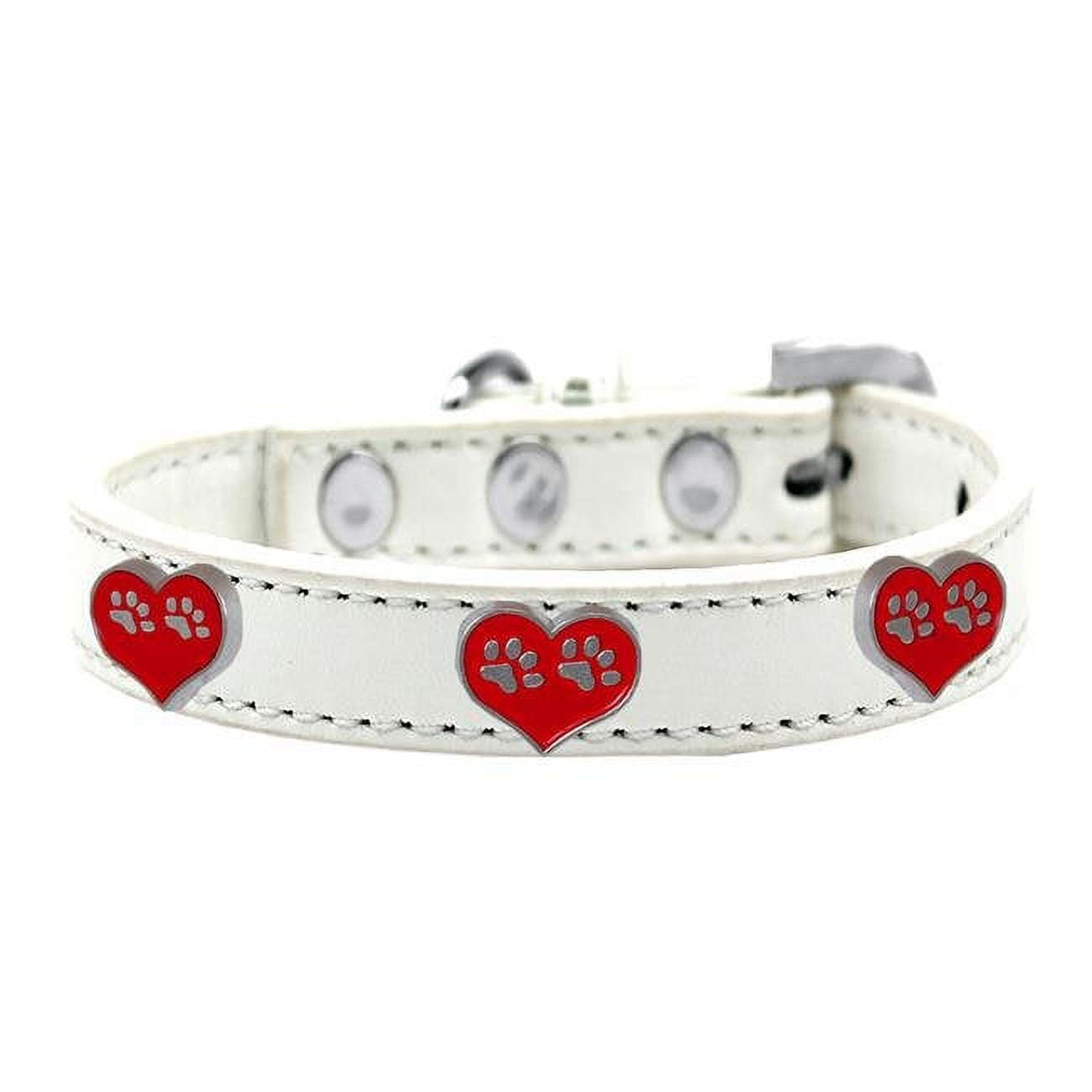 Paw Heart Widget Dog Collar White Size 14 - Walmart.com