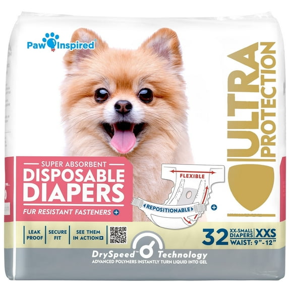 Paw Inspired Female Dog Diapers with Absorbent Core for Incontinence ...