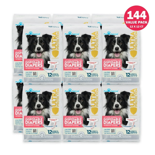 Paw Inspired Disposable Dog Diapers Female| Puppy, Doggie, Cat Diapers ...