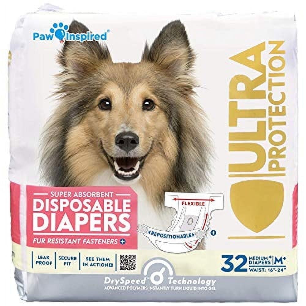 Paw Inspired Disposable Dog Diapers for Females in Heat Incontinence ...