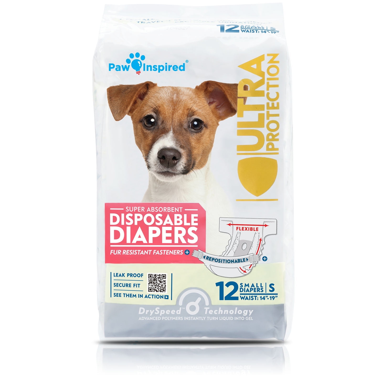 Paw Inspired Disposable Female Dog Diapers, Leakproof, Incontinence ...
