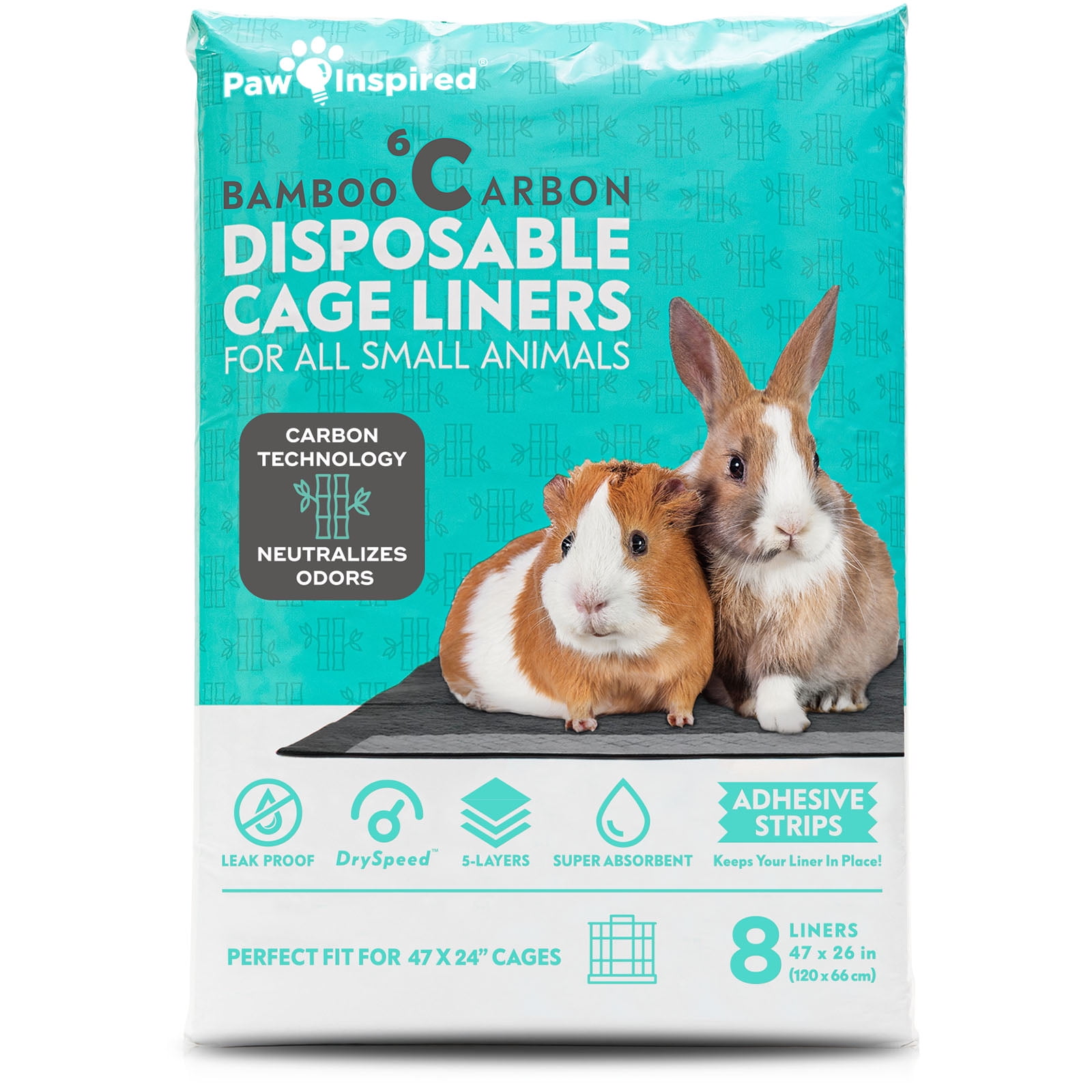 "Paw Inspired Disposable Cage Liners for Small Animals, Odor Control ...