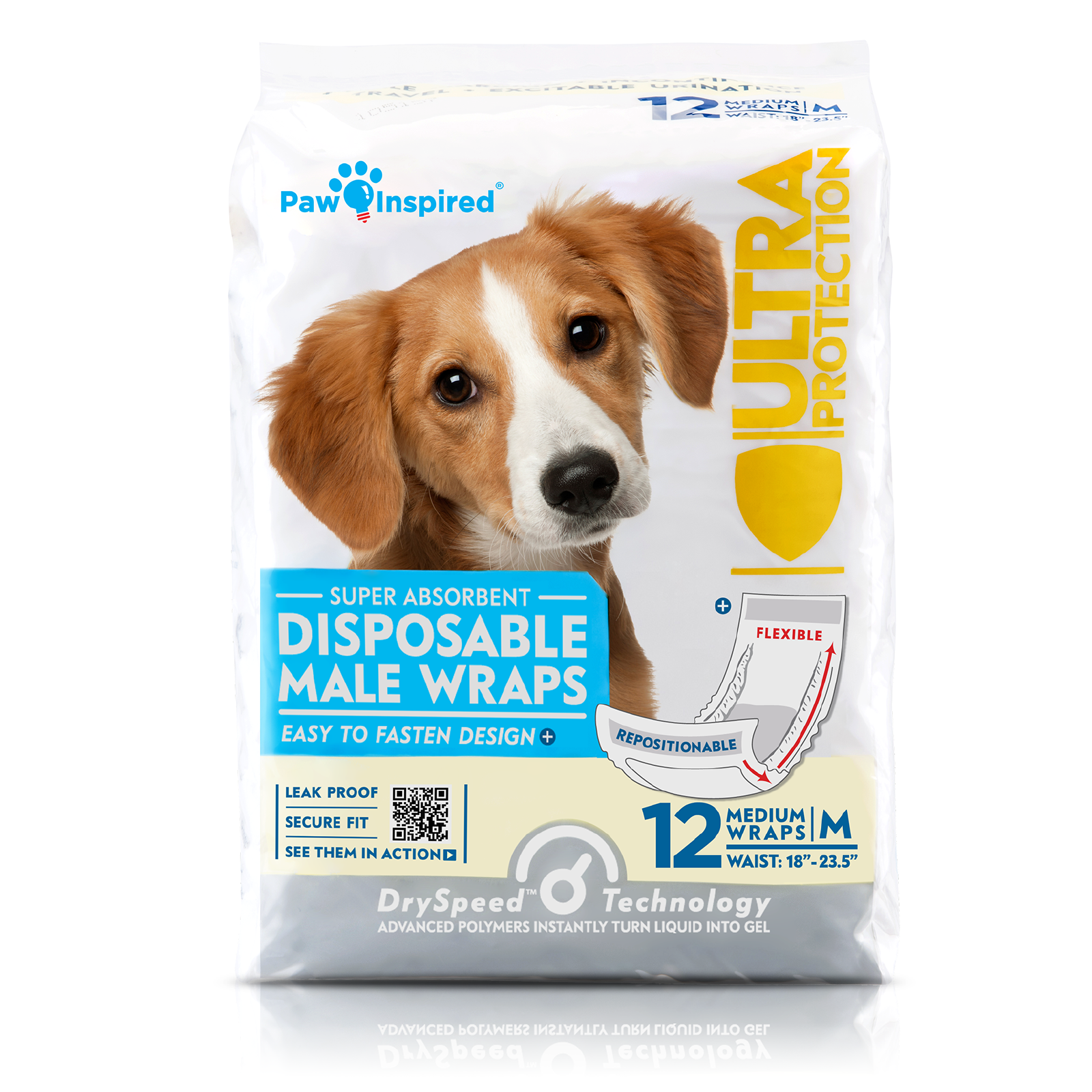 Simple Solution Washable Male Wrap Dog Diaper, Medium, 1 Pack - Walmart.com