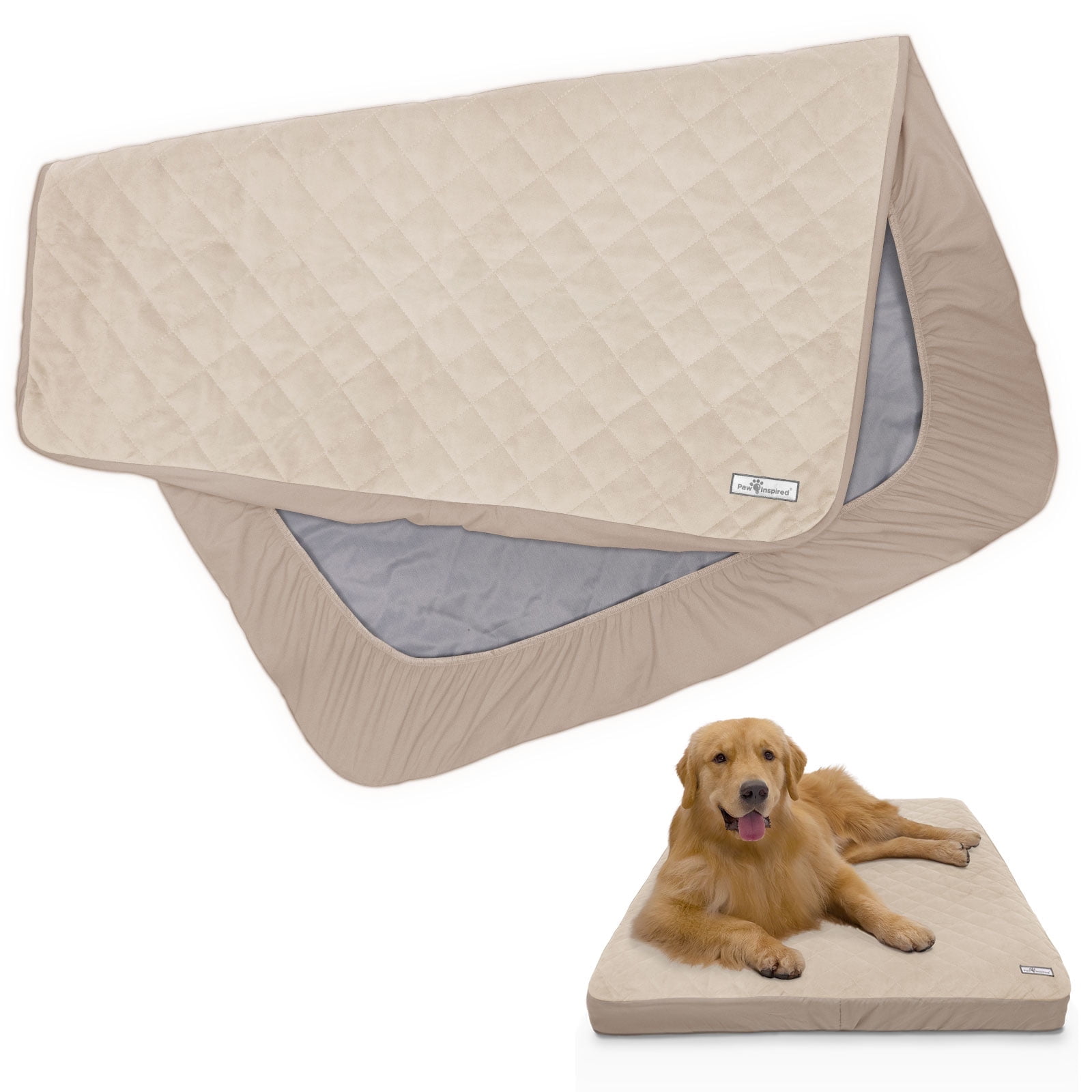 Paw Inspired Waterproof Dog Bed Cover, 44x35x6 inch Washable ...