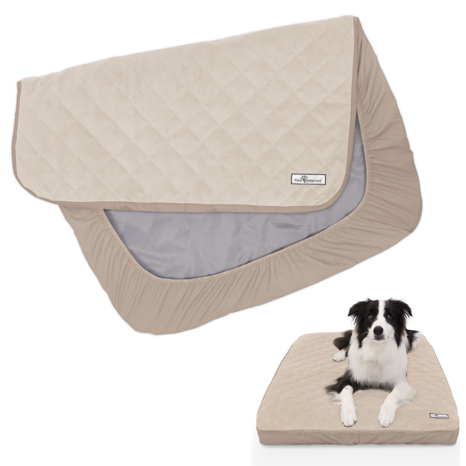 Paw Inspired Waterproof Fitted Cover for Dog Bed | Washable Bed ...