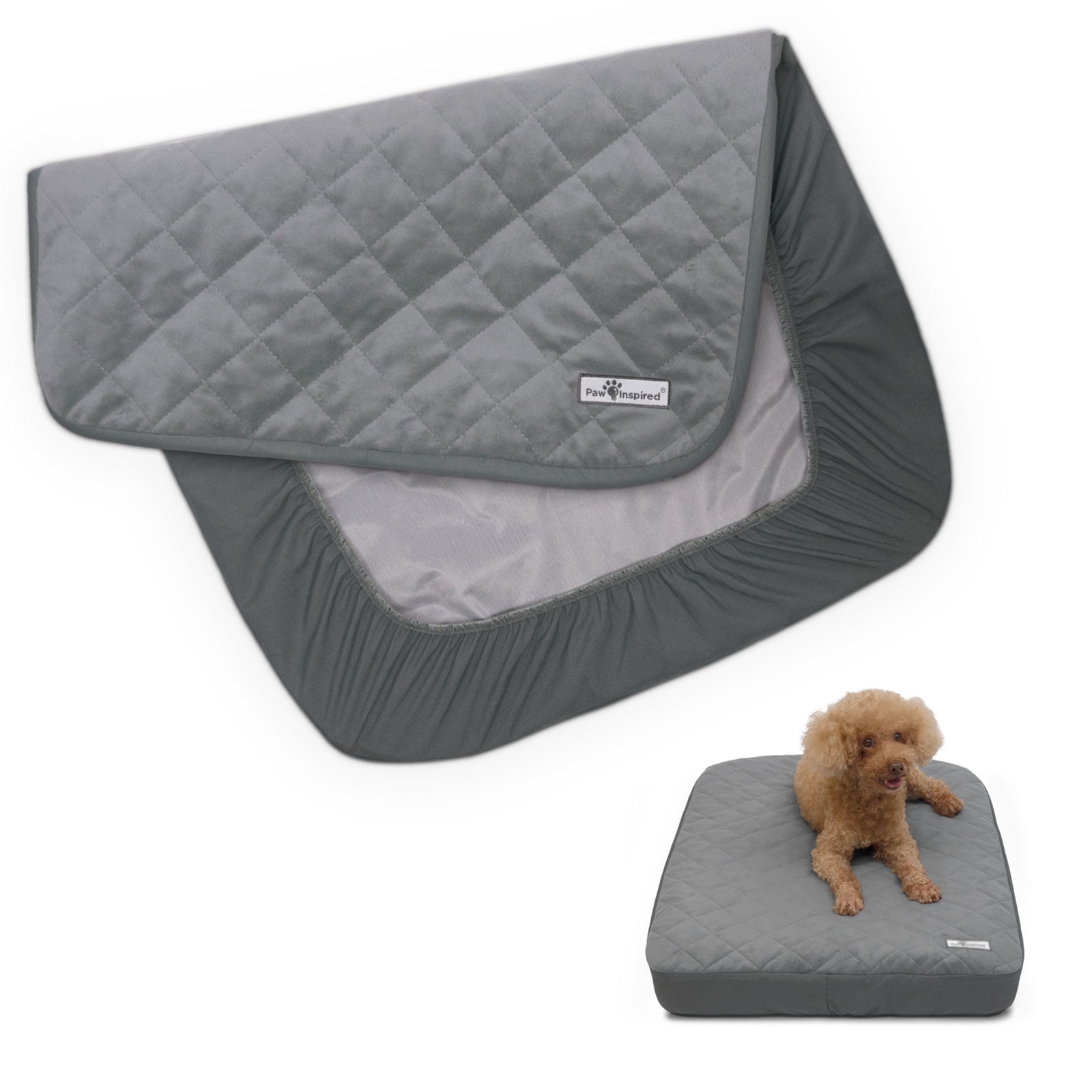Paw Inspired Waterproof Fitted Cover for Dog Bed | Washable Bed ...