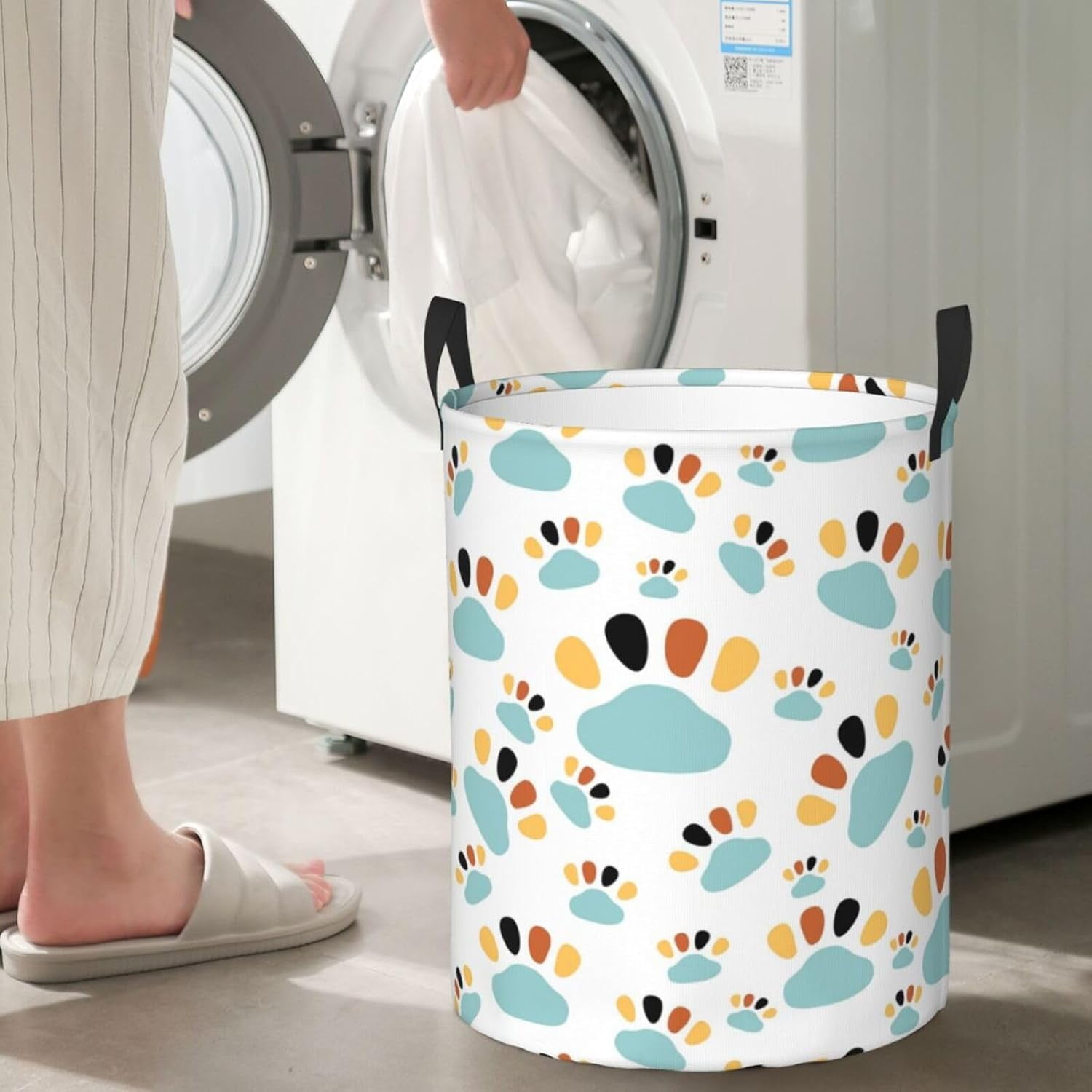Paw Laundry Hamper Collapsible Laundry Baskets With Handles Dirty ...