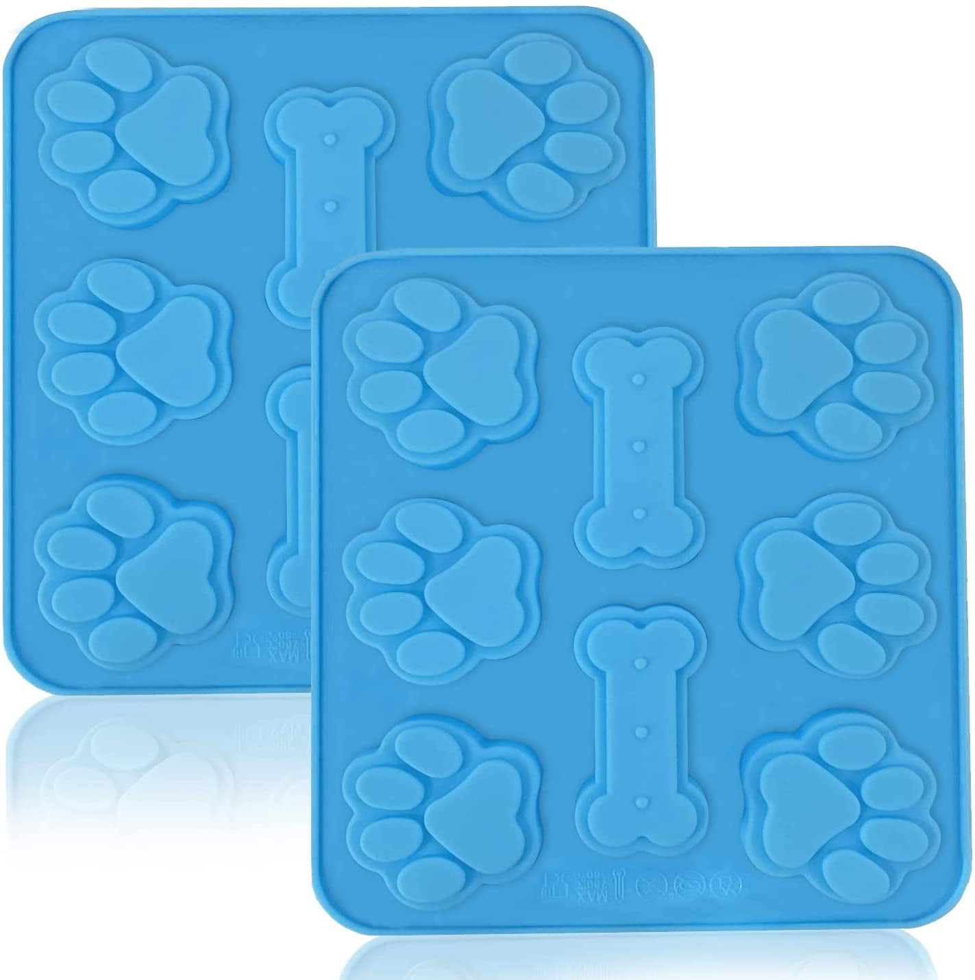 Paw Mold and Dog Bone Mold Silicone Baking Molds 2pcs Biscuits Mold ...