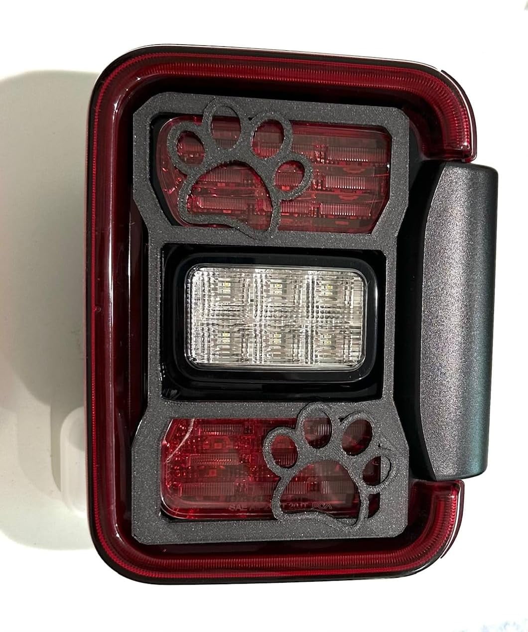 Paw Outline Version in 3D - Black for Jeep Gladiator Rear LED Tail ...