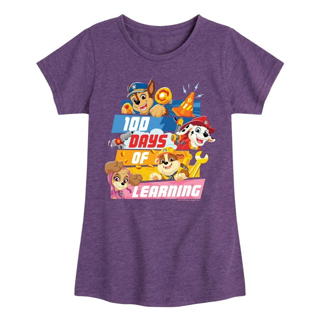 Paw Patrol - 100 Days Of Learning - Toddler & Youth Girls Short Sleeve ...