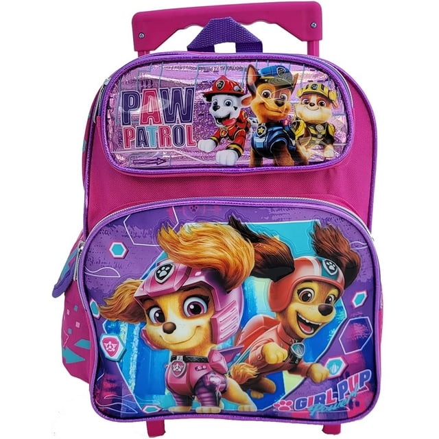 Paw Patrol Toddler Size Girl's Licensed Rolling Backpack with Wheels ...
