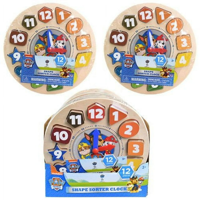 Paw Patrol 12 Piece Shape Sorter Clock- 1 SET - Walmart.com