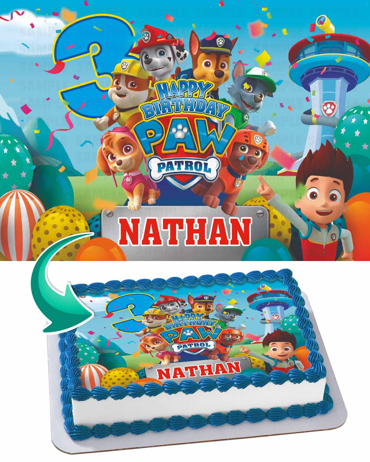 Paw Patrol 2021 Edible Image Cake Topper Personalized Birthday Sheet ...