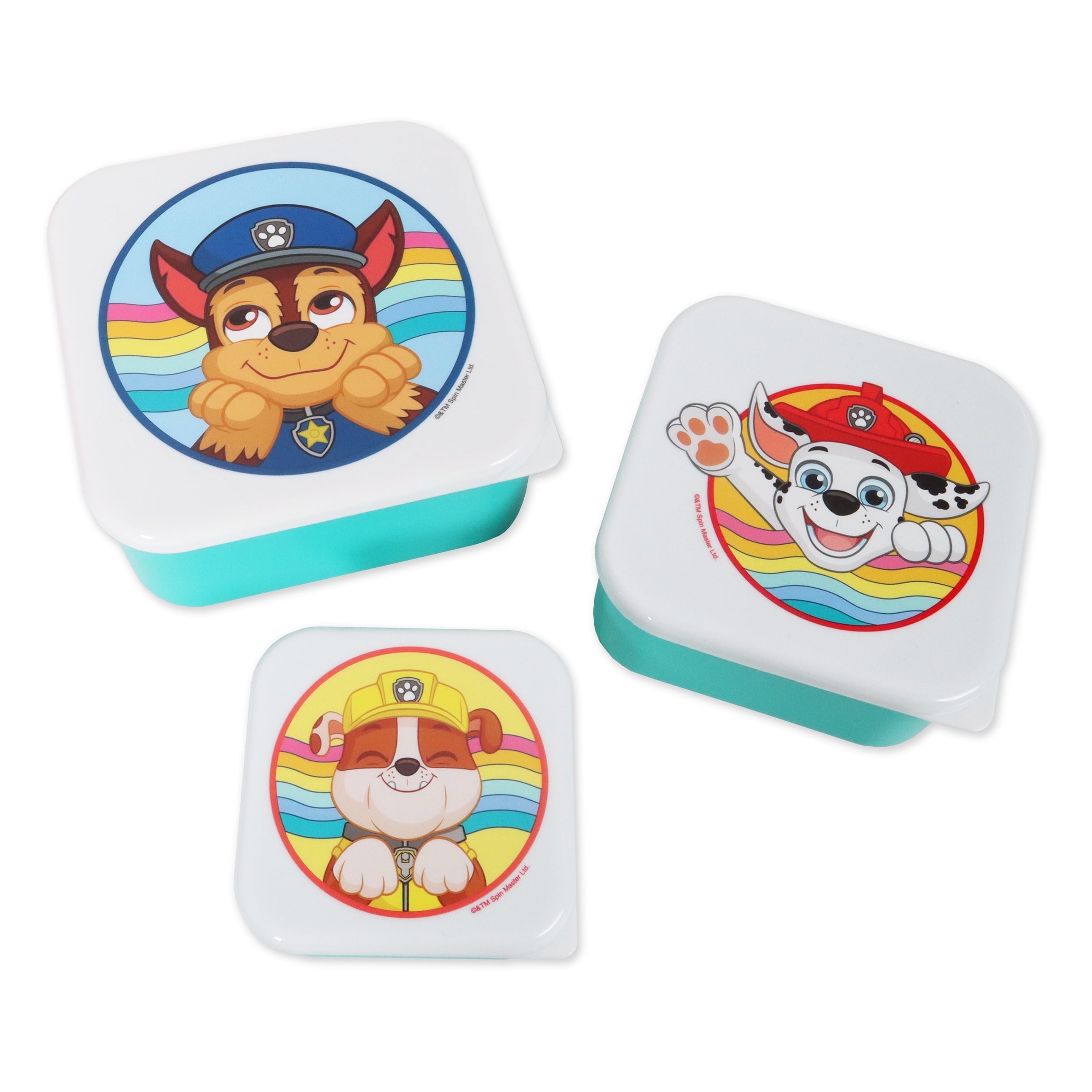 Paw Patrol 3 Piece Square Lunch Box Set - Walmart.com
