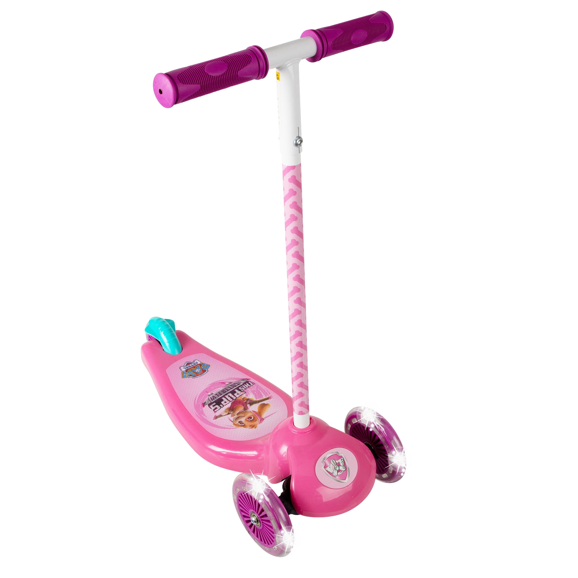 Paw Patrol 3 Wheel Leaning Scooter with Light Up Wheels - Walmart.com