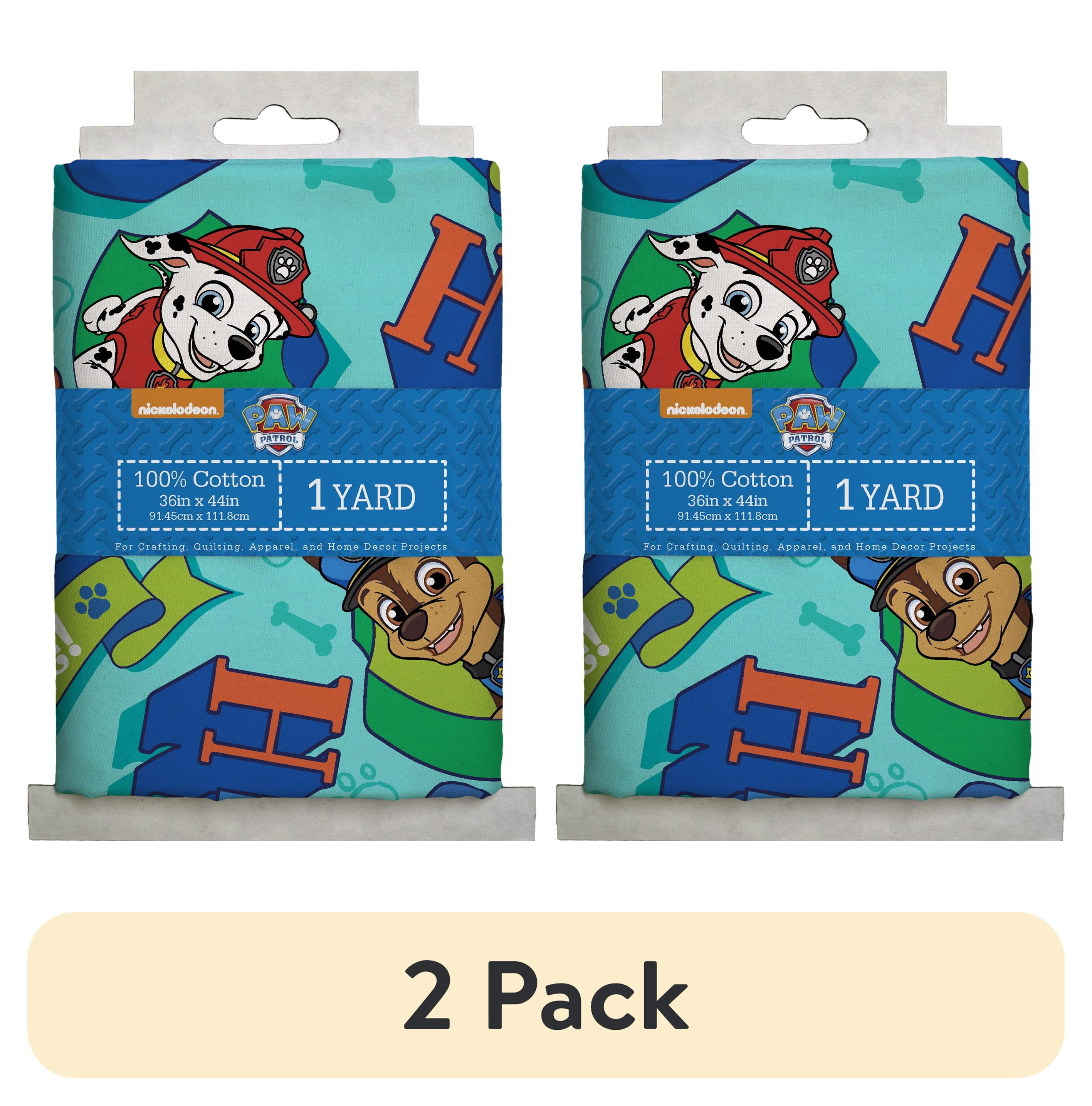 (2 pack) Paw Patrol 44" x 1 Yard Cotton Chase Teal Sewing & Craft ...